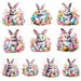 Easter Bunny Clipart PNG Bundle 10 High Quality JPG, Easter Watercolor ...