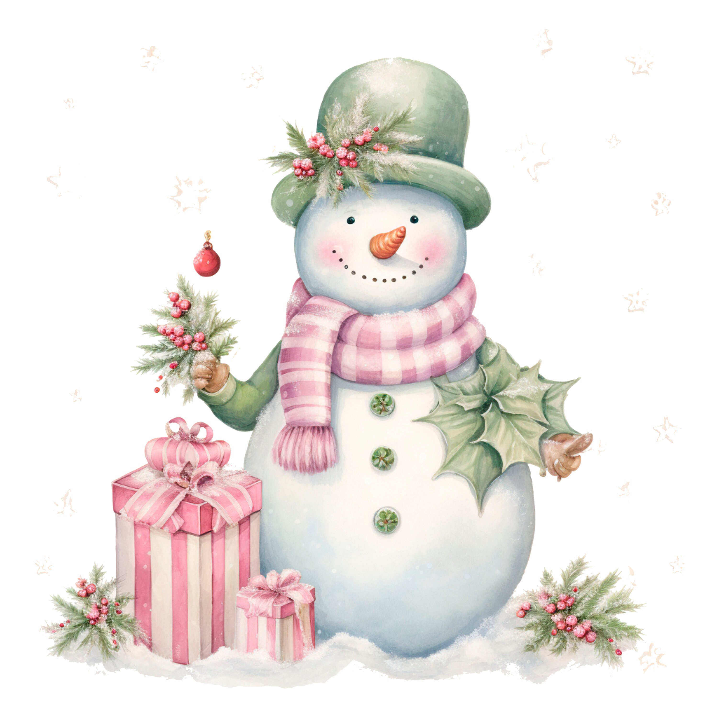 Christmas Snowman Clipart Pngbundle 15 High Quality - Etsy