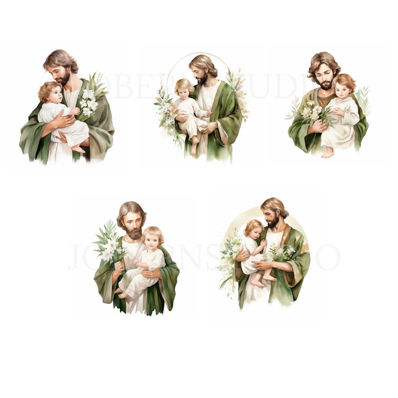 Saint Joseph Clipart Bundle 15 High Quality PNG, Saint Joseph With ...