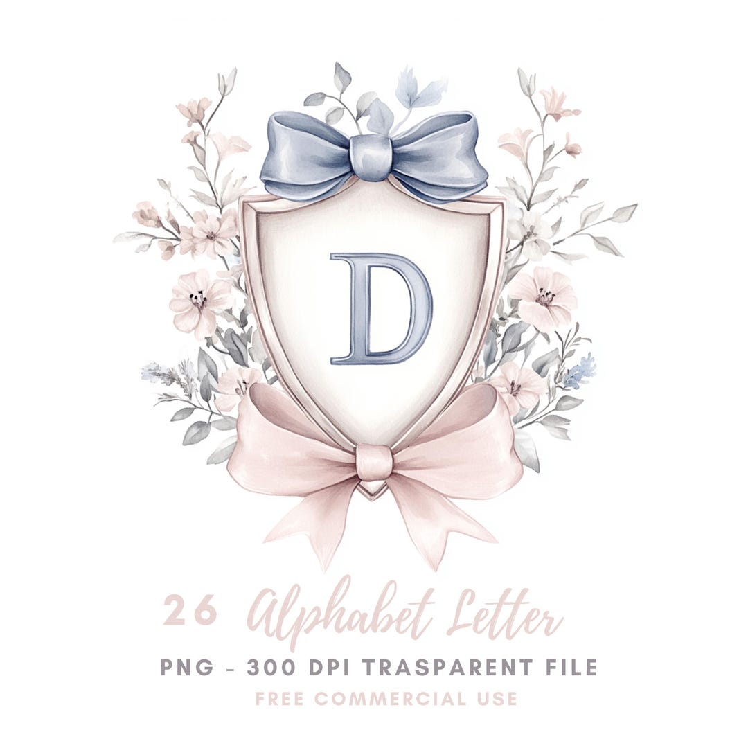 Floral Alphabet Letter Clipart Bundle 26 High Quality PNG, Watercolor ...