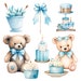 Blue Teddy Bear Clipartbundle 15 High Quality Pngwatercolor - Etsy