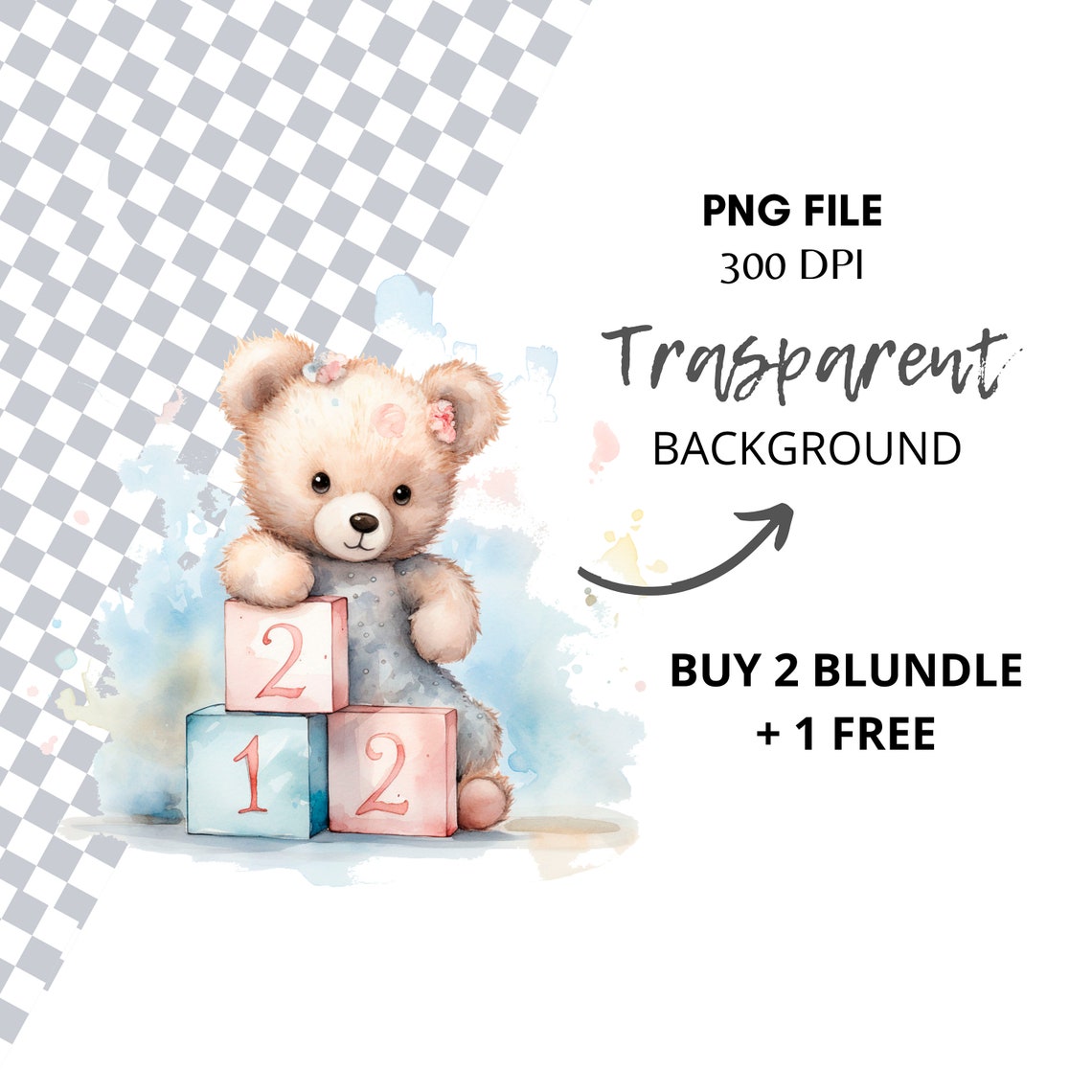 Pink Teddy Bear Clipart Pngbundle 15 High Quality Jpgdigital - Etsy