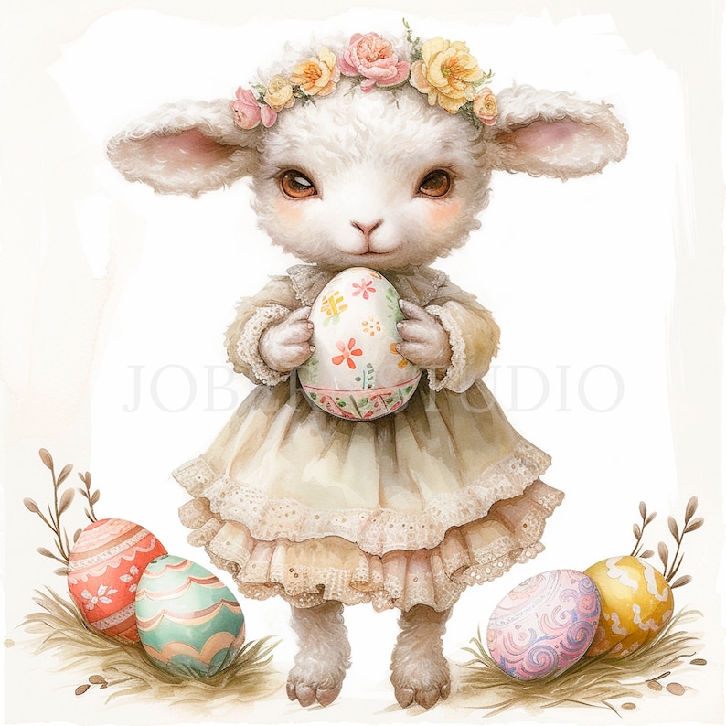 Easter Sheep Clipart PNG Bundle 14 High Quality,pastel Easter ...