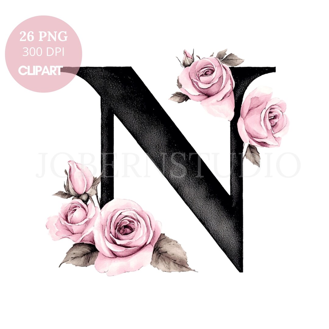 Floral Alphabet Letter A-Z Clipart Bundle 26 High Quality Png ...