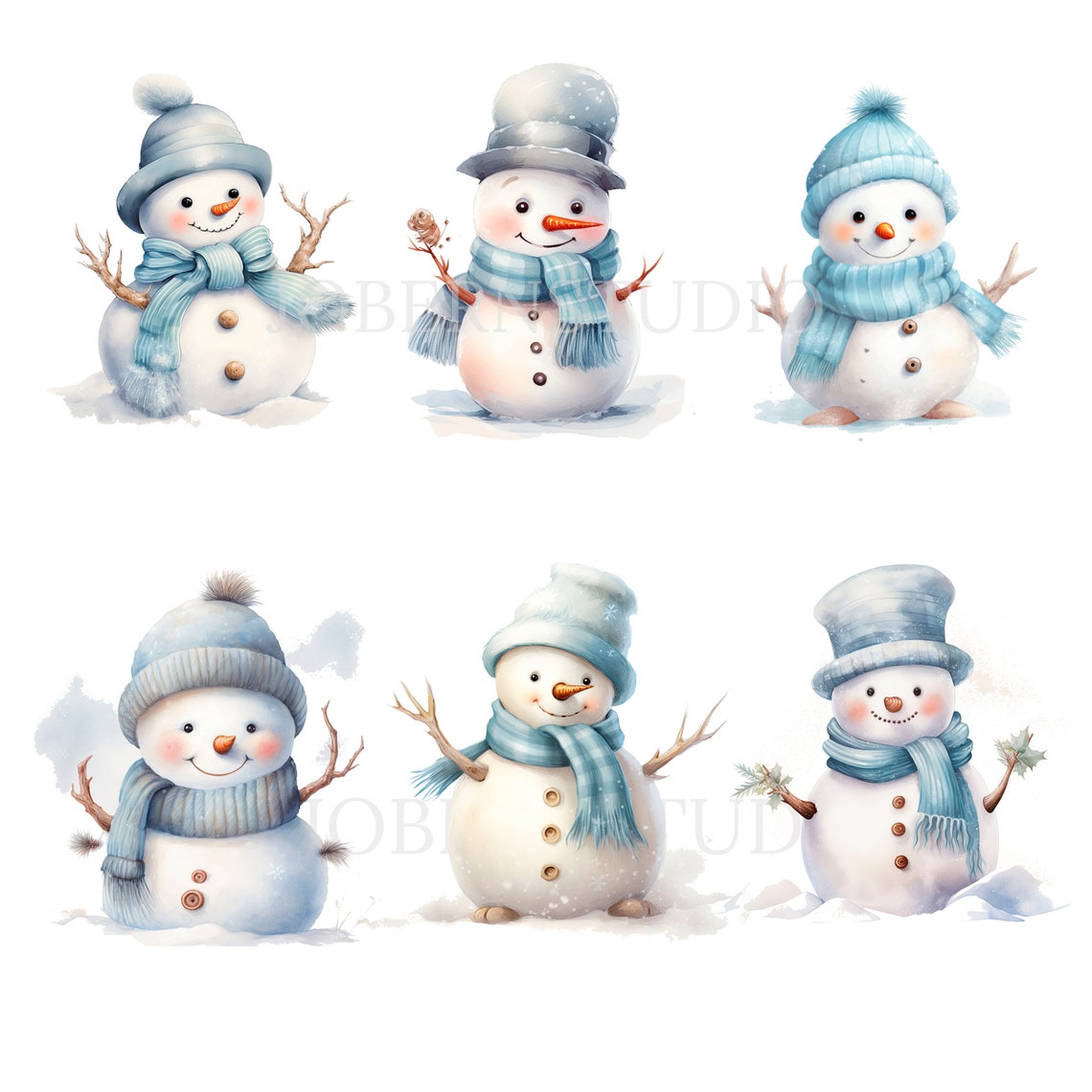 Christmas Snowman Clipart Png,bundle 15 High Quality Jpg,digital ...