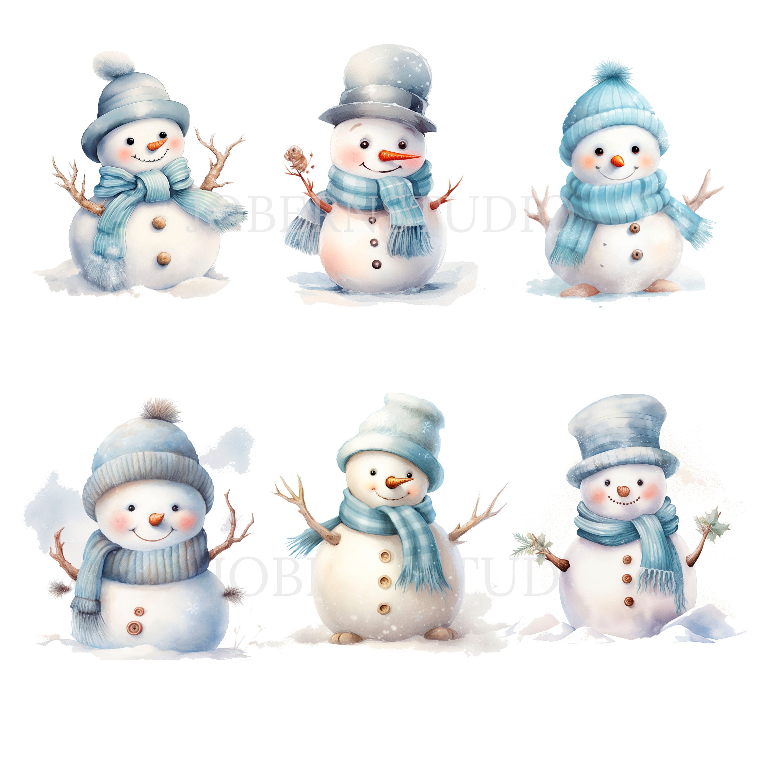 Christmas Snowman Clipart Png,bundle 15 High Quality Jpg,digital ...
