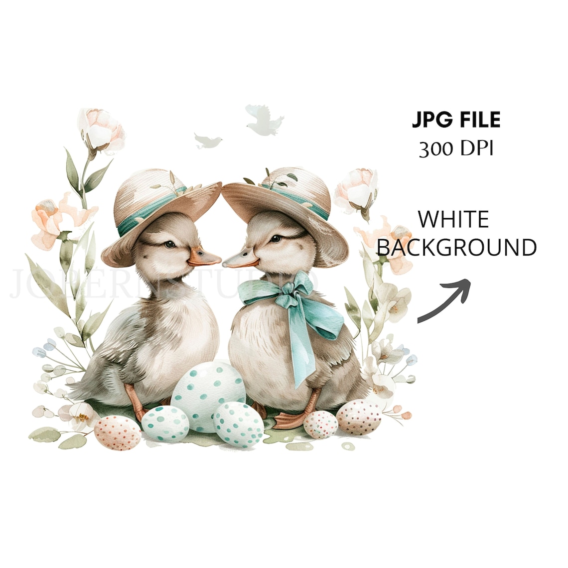 Easter Ducks Clipart PNG Bundle 14 High Quality,pastel Easter ...
