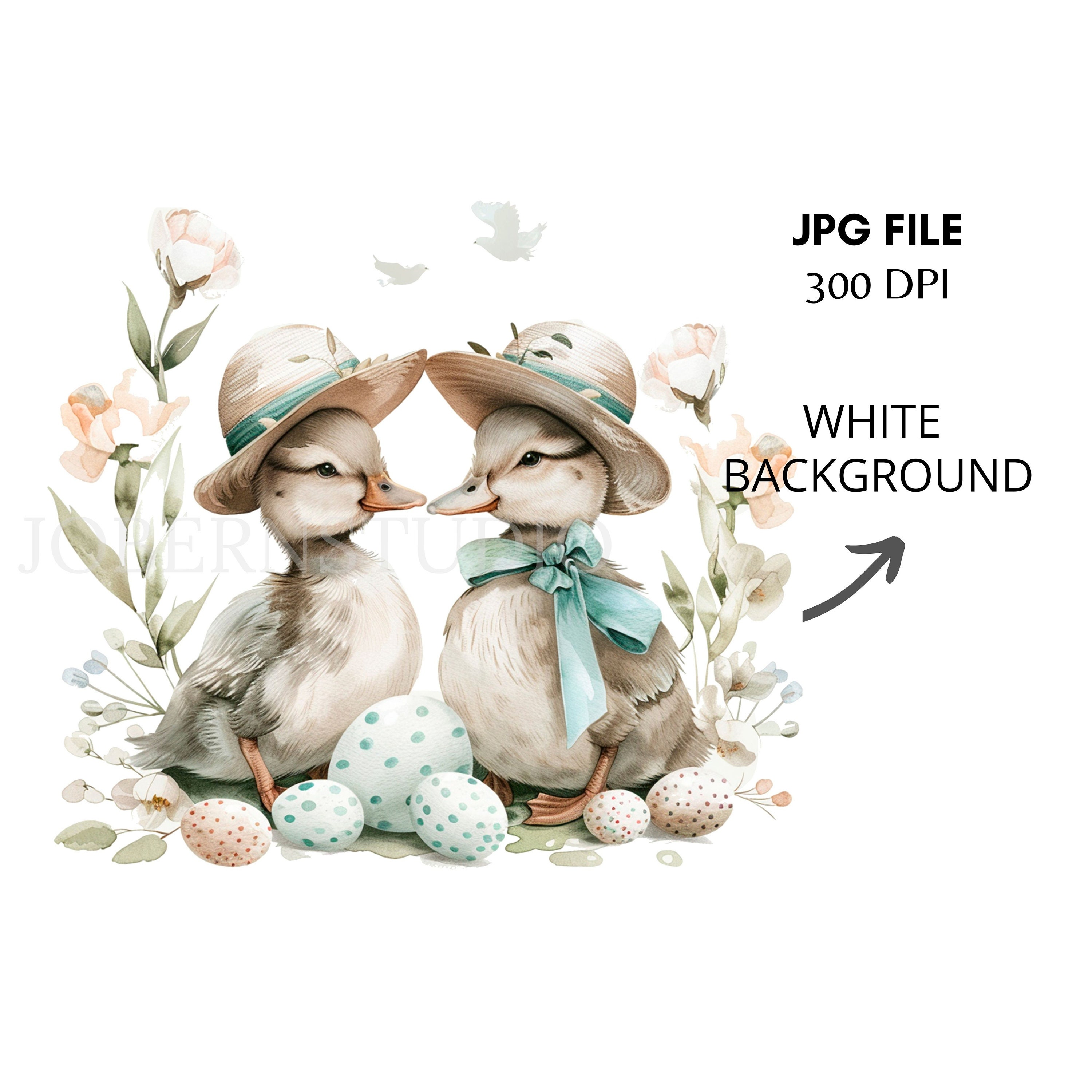 Easter Ducks Clipart PNG Bundle 14 High Quality,pastel Easter ...