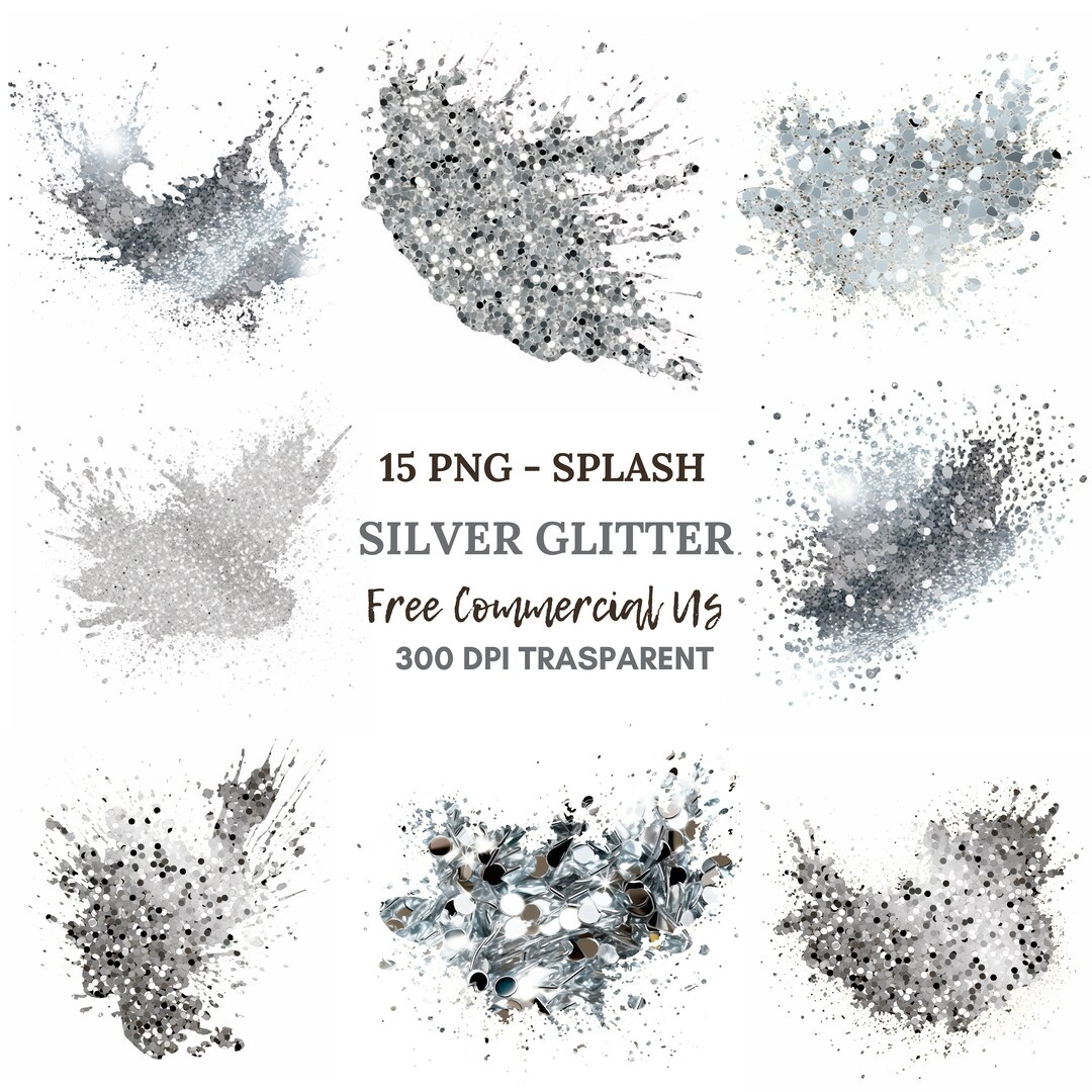 Silver Glitter Color Splash Clipart Png,bundle 15 High Quality Jpg ...