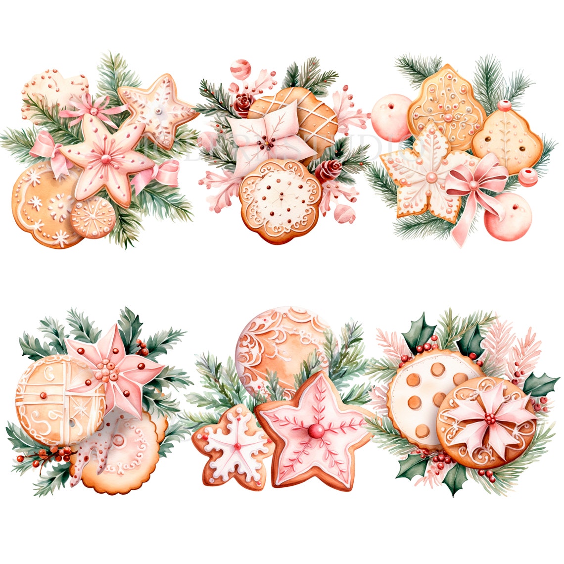 Christmas Cookies Clipart Bundle 15 High Quality - Etsy