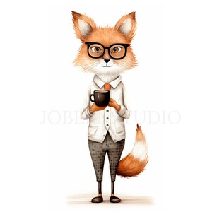 Crazy Fox Clipart PNG Bundle 16 High Quality,funny Fox With Coffee ...