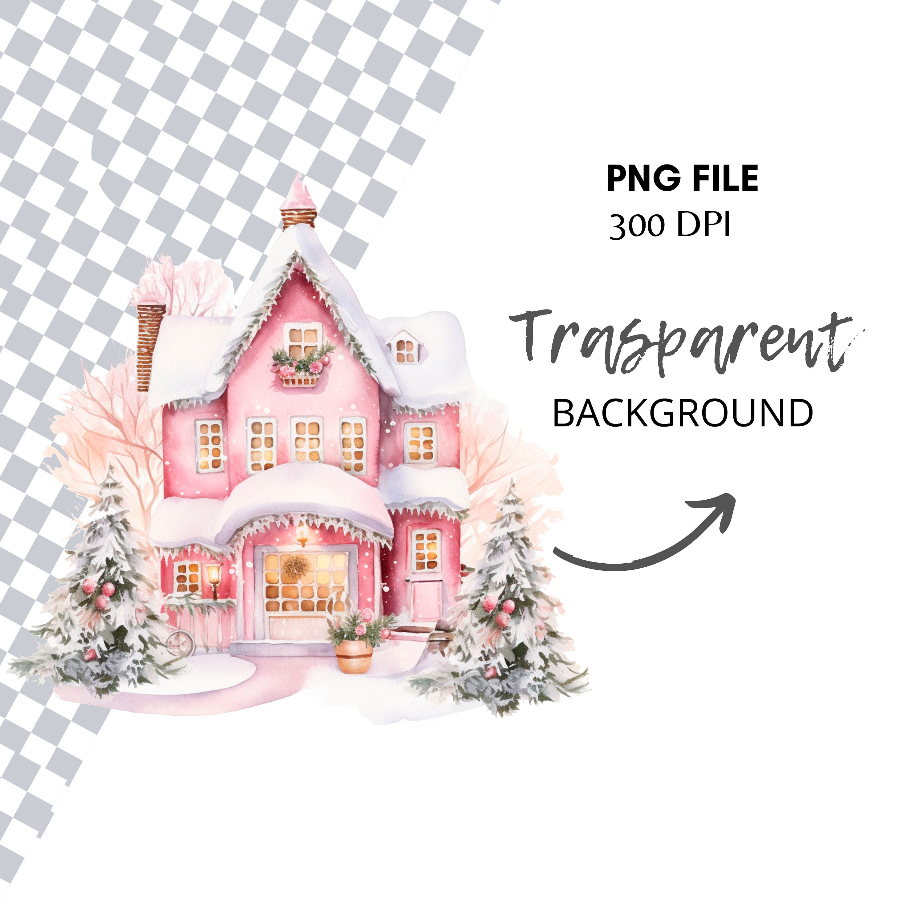 Cozy Winter House Clipart Png,bundle 15 High Quality Jpg,digital ...