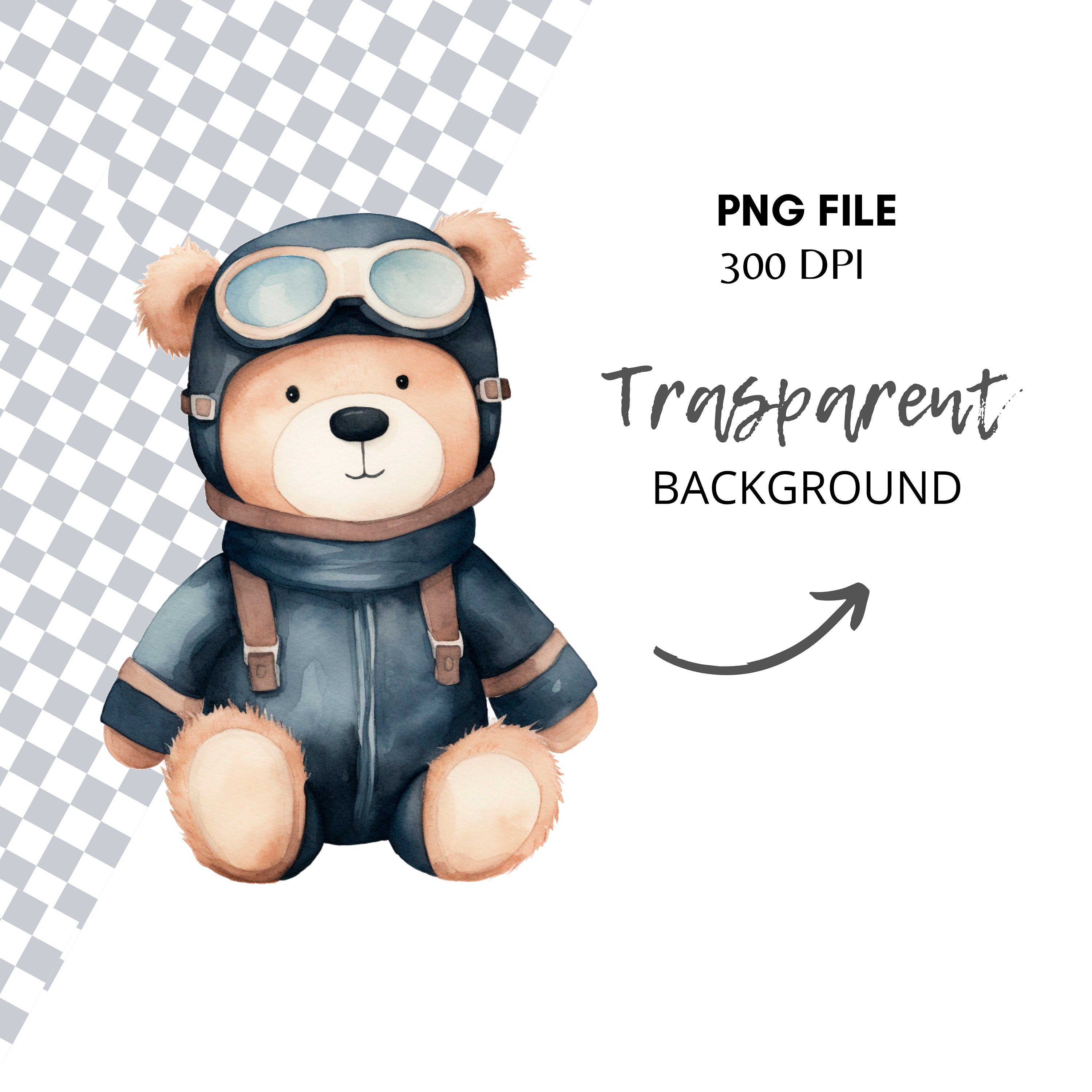 Teddy Bear Aviator Clipart PNG Bundle 15 High Quality Jpg,digital ...