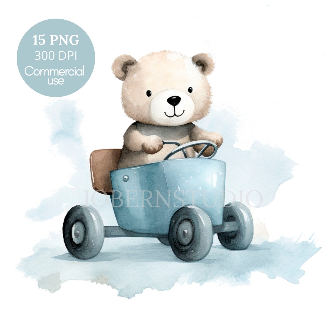 Teddy Bear Travel Watercolor Clipart PNG15 High Quality - Etsy