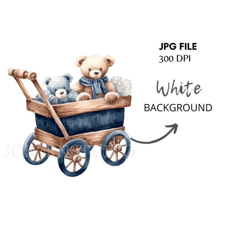Blue Teddy Bear Nursery Clipart PNG,35 High Quality Jpgs,watercolor ...