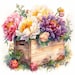 Box Flower Clipart Bundle 10 High Quality PNG, Watercolor Flower ...