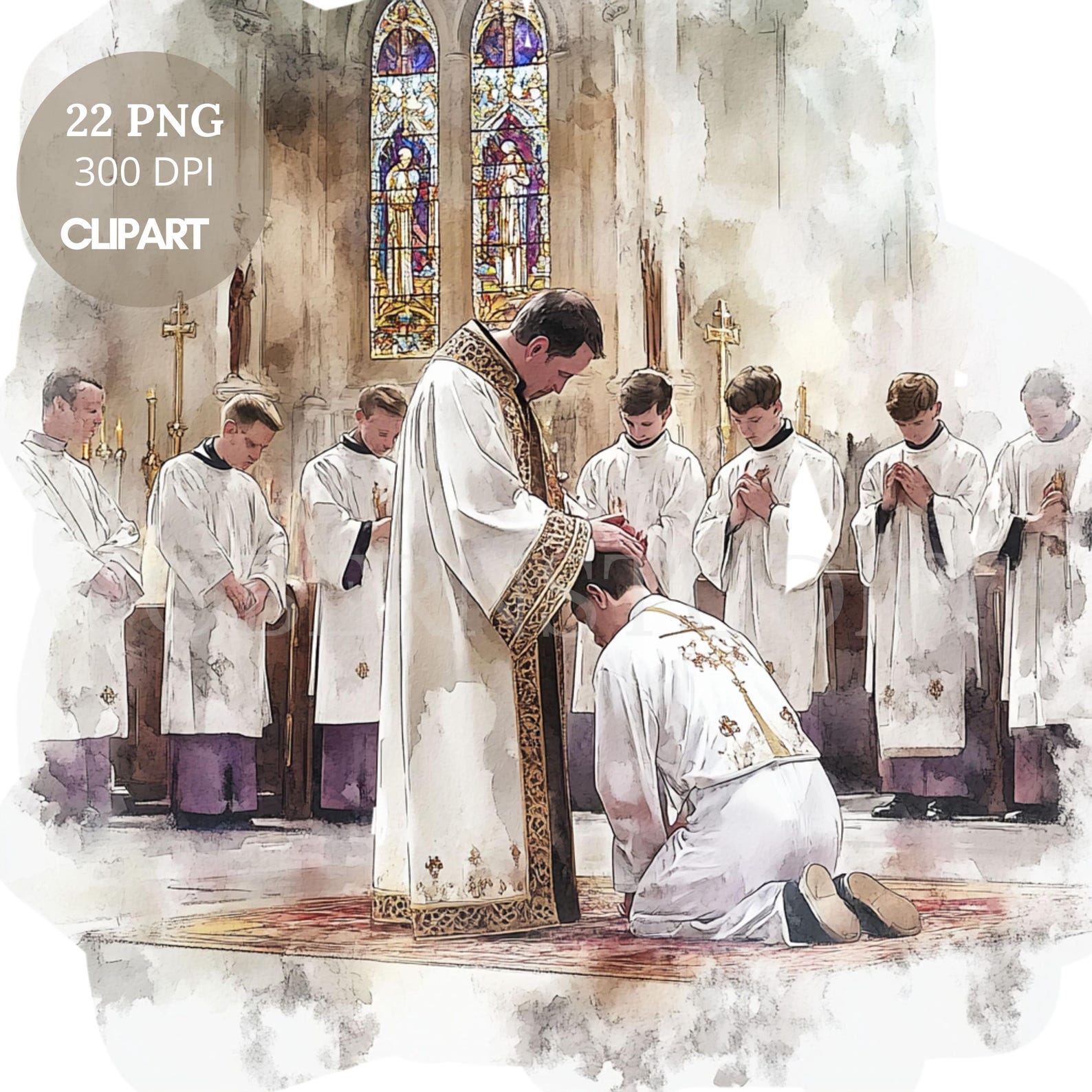 Priest Ordination Clipart Png,bundle 22 High Quality, Watercolor ...