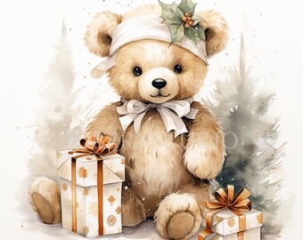 Blue Teddy Bear Clipartbundle 15 High Quality Pngwatercolor - Etsy