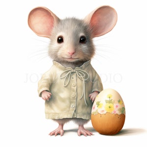 Easter Mouse Clipart PNG Bundle 10 High Quality, Pastel Easter ...