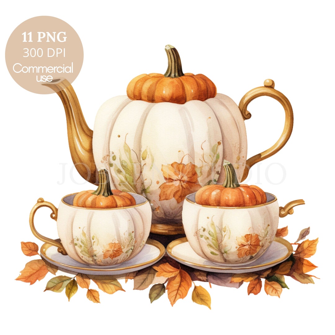 Fall Autumn Pumpkin Teapot Clipart PNG Bundle 11 High Quality Png ...