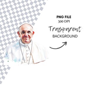 Pope Francis Clipart Bundle 16 High Quality Png,watercolor Holy Father ...
