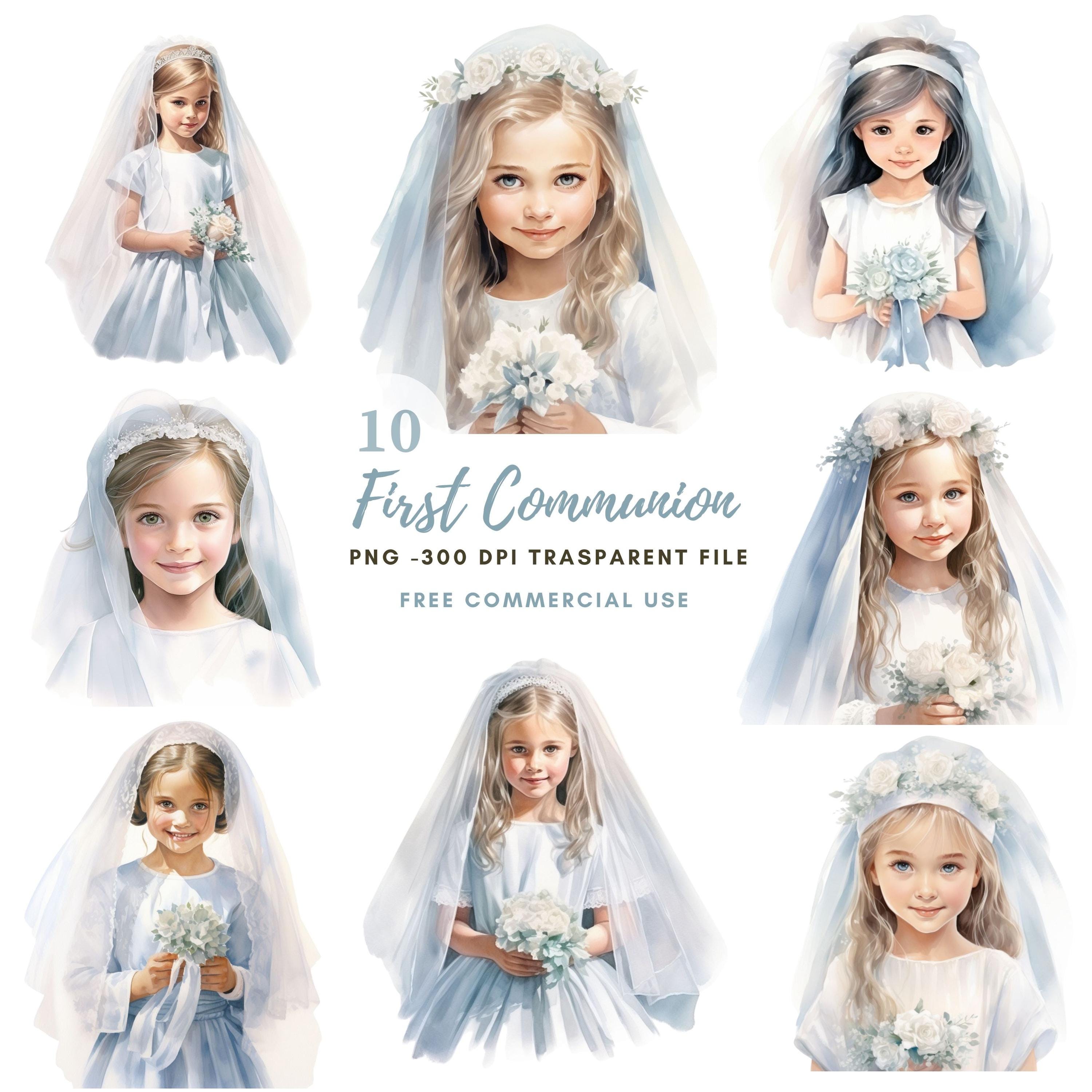 First Communion Clipart Png,bundle 10 High Quality, Blue Girl Praying ...