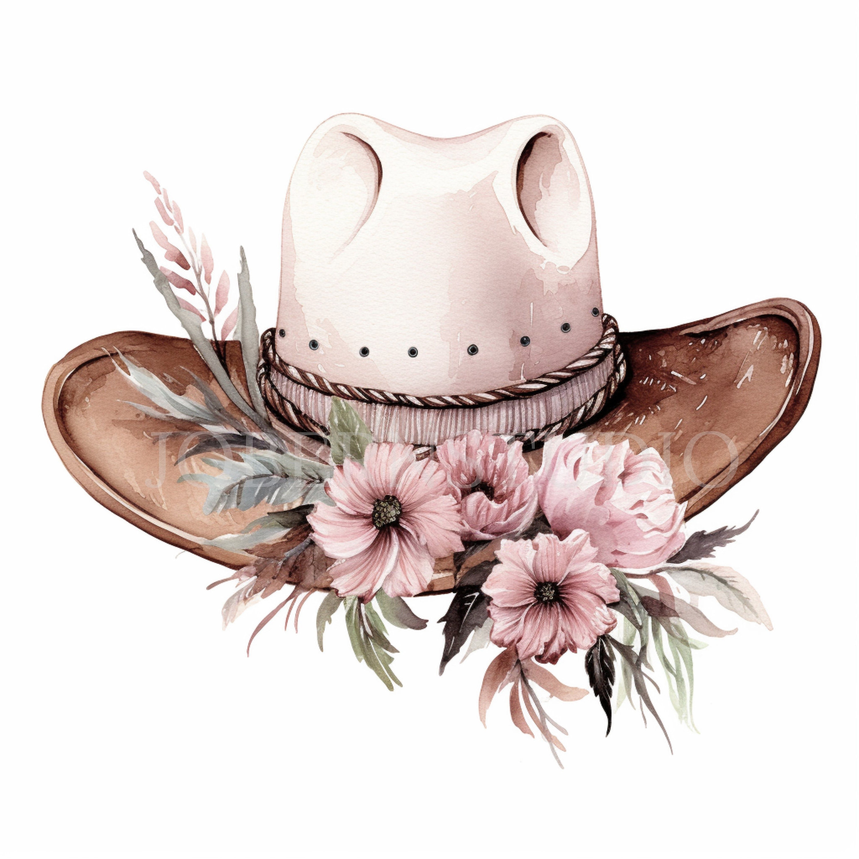 Watercolor Cowgirl Hat Clipart Png,bundle 10 High Quality,western ...