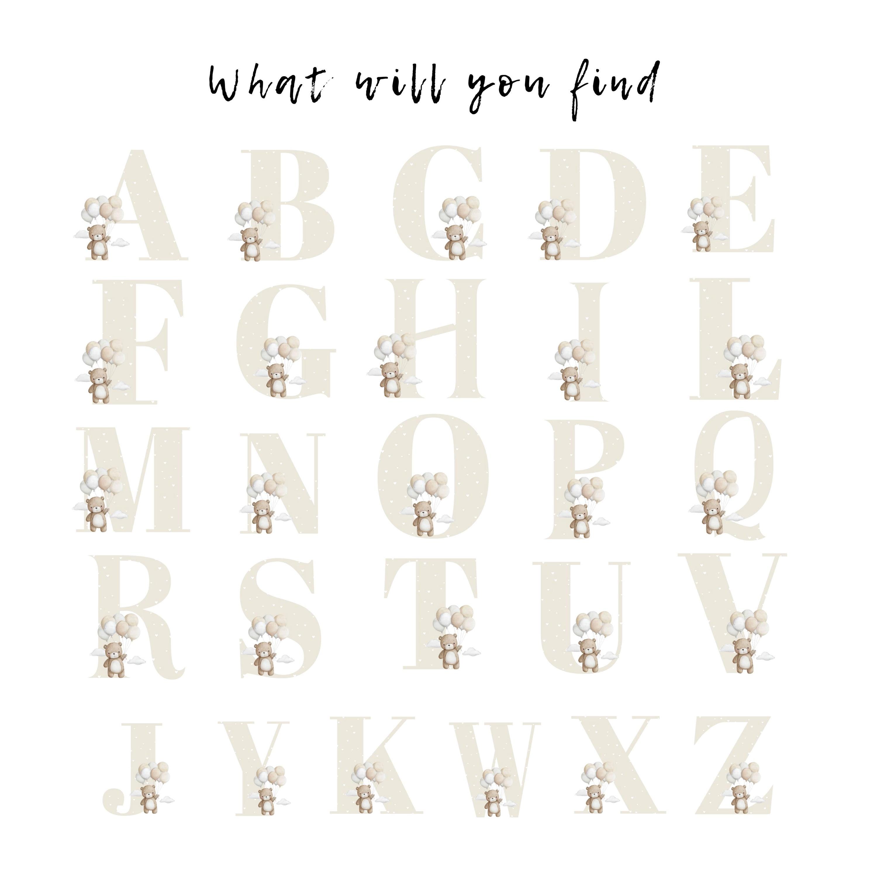 Nursery Beige Alphabet Letter Clipart Bundle 26 High Quality PNG ...