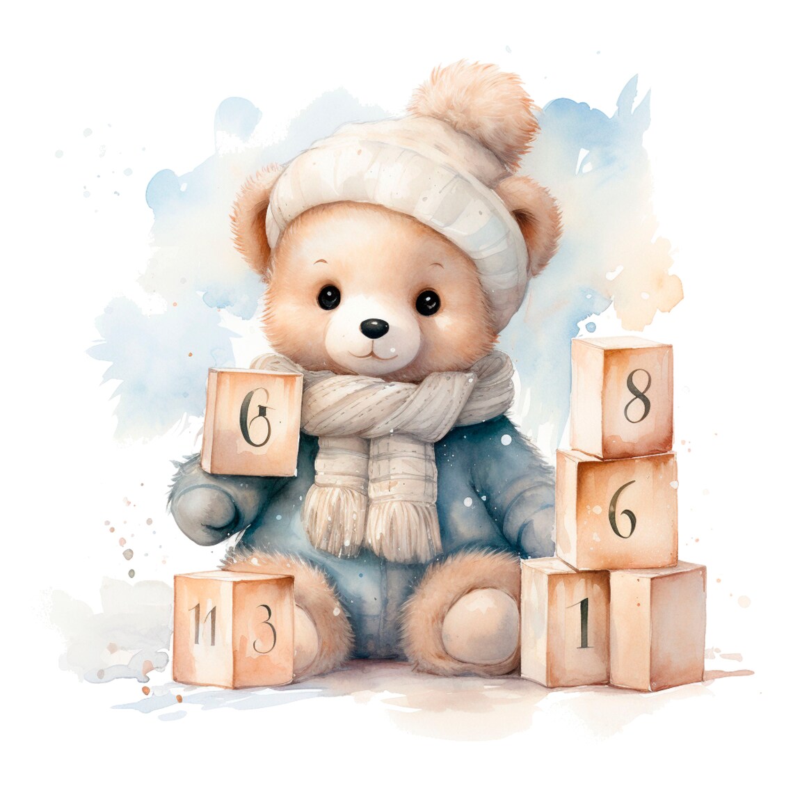 Blue Teddy Bear Clipart Pngbundle 15 High Quality Jpgdigital - Etsy