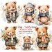 Winter Teddy Bear Clipartbundle 15 High Quality - Etsy