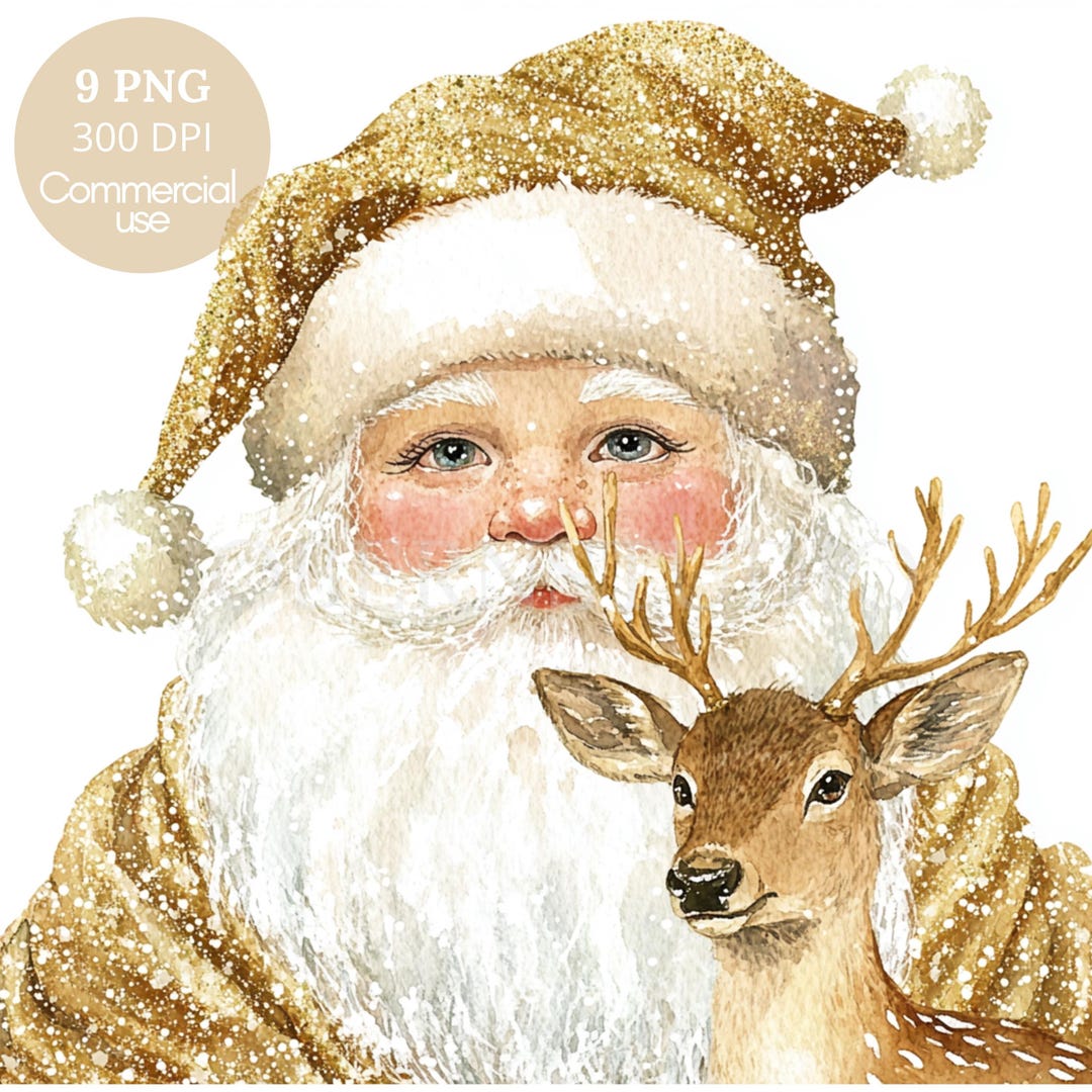 Christmas Santa Claus Clipart, Bundle 9 High Quality Png,watercolor ...