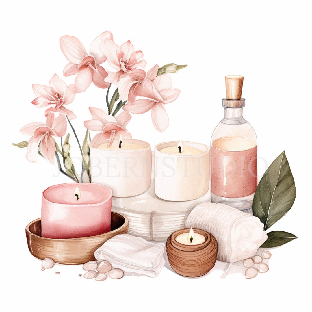 Spa Time Clipart Bundle 15 High Quality Png,bath Home Decor, Digital ...