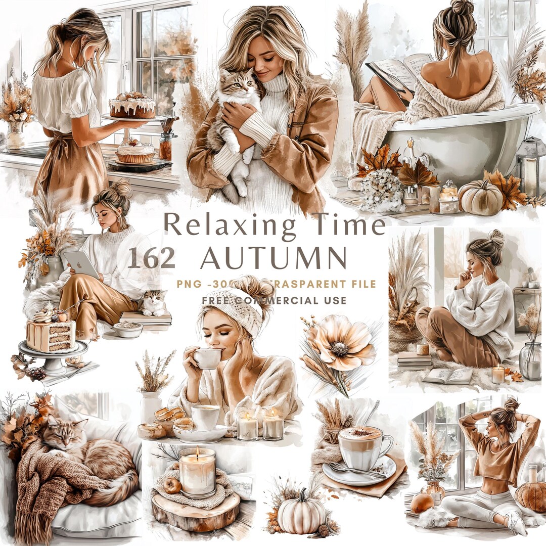 Watercolor Relaxing Time Woman Clipart Png,bundle 162 High Quality ...