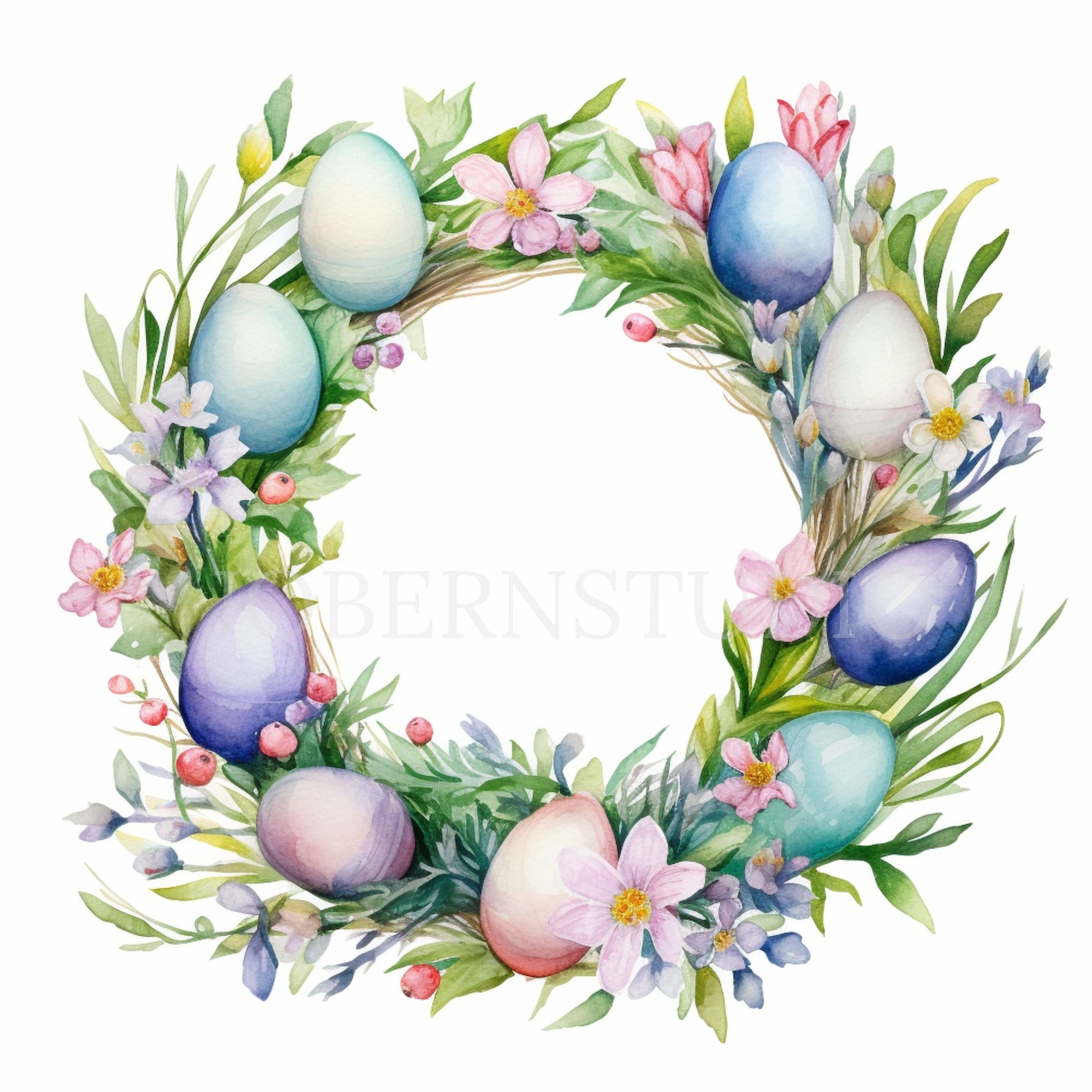 Easter Garland Wreath Clipart PNG Bundle 10 High Quality, Easter ...
