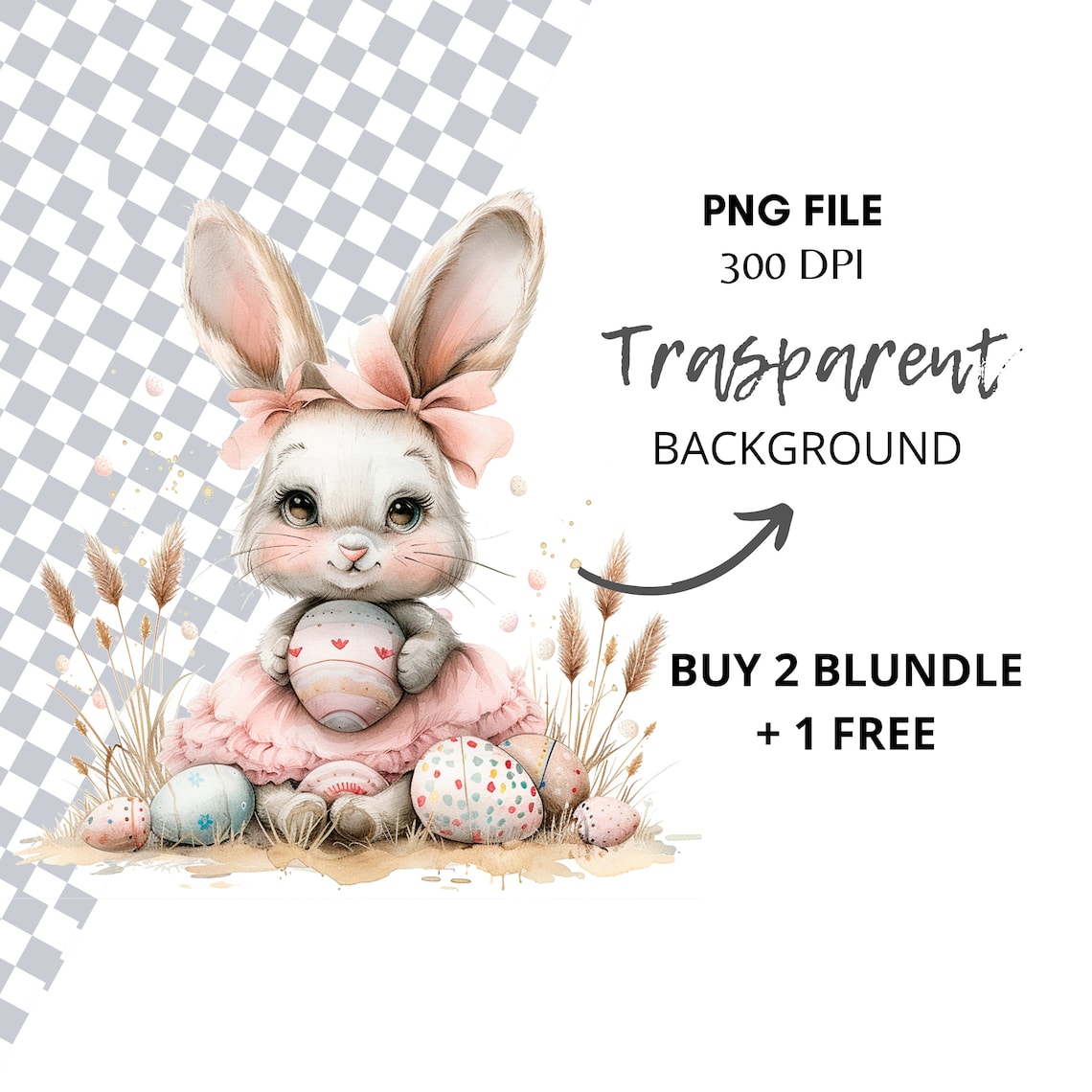 Easter Bunny Clipart PNG Bundle 13 High Quality, Pastel Easter ...