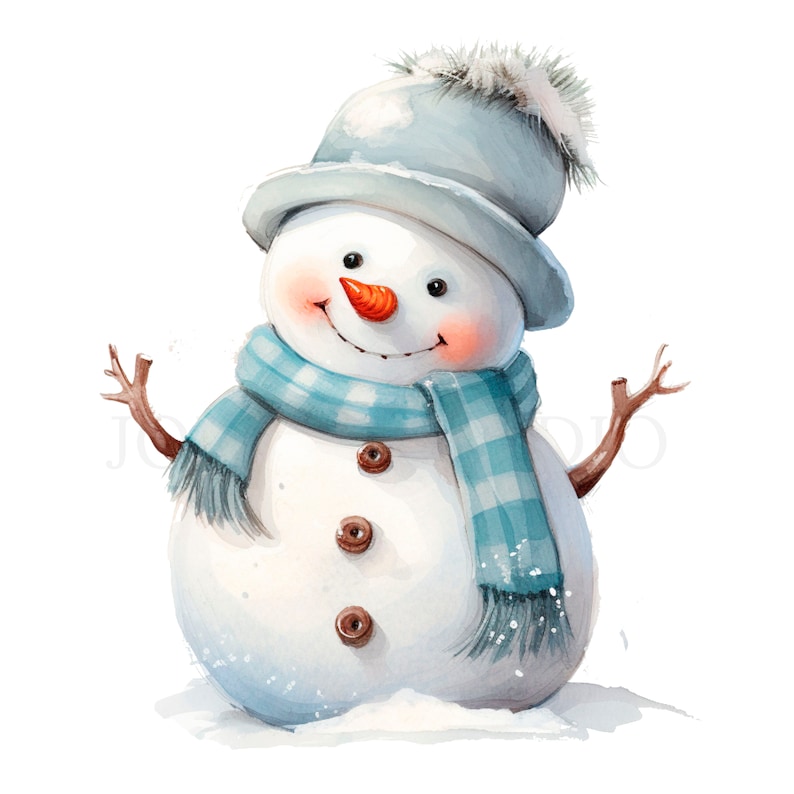 Christmas Snowman Clipart Pngbundle 15 High Quality - Etsy