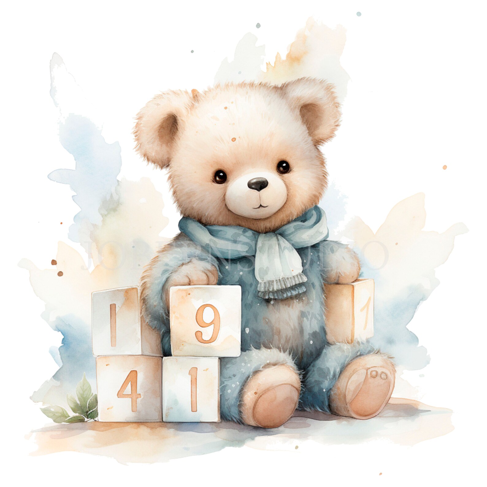 Blue Teddy Bear Clipart Pngbundle 15 High Quality Jpgdigital - Etsy