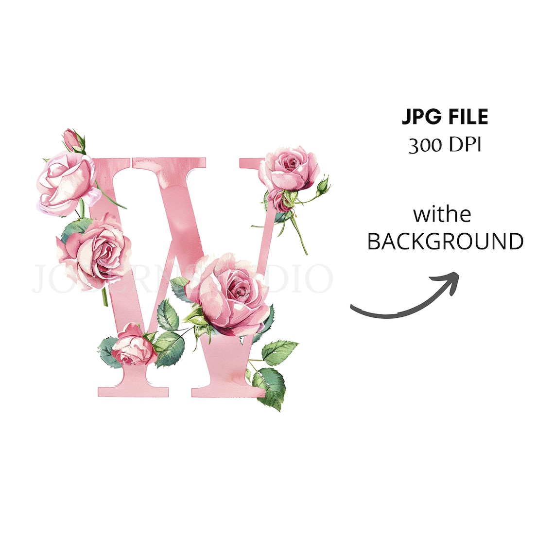 Pink Alphabet Letter Clipart Bundle 26 High Quality PNG, Watercolor ...