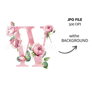 Pink Alphabet Letter Clipart Bundle 26 High Quality PNG, Watercolor ...