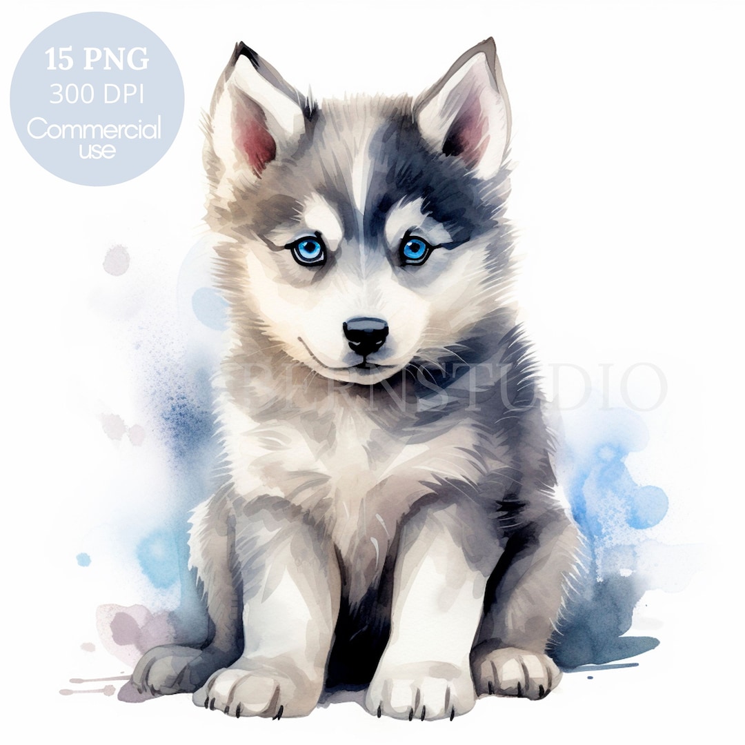 Siberian Husky Baby Dog Clipart PNG Bundle 15 High Quality,digital Download,printable Stickers ...
