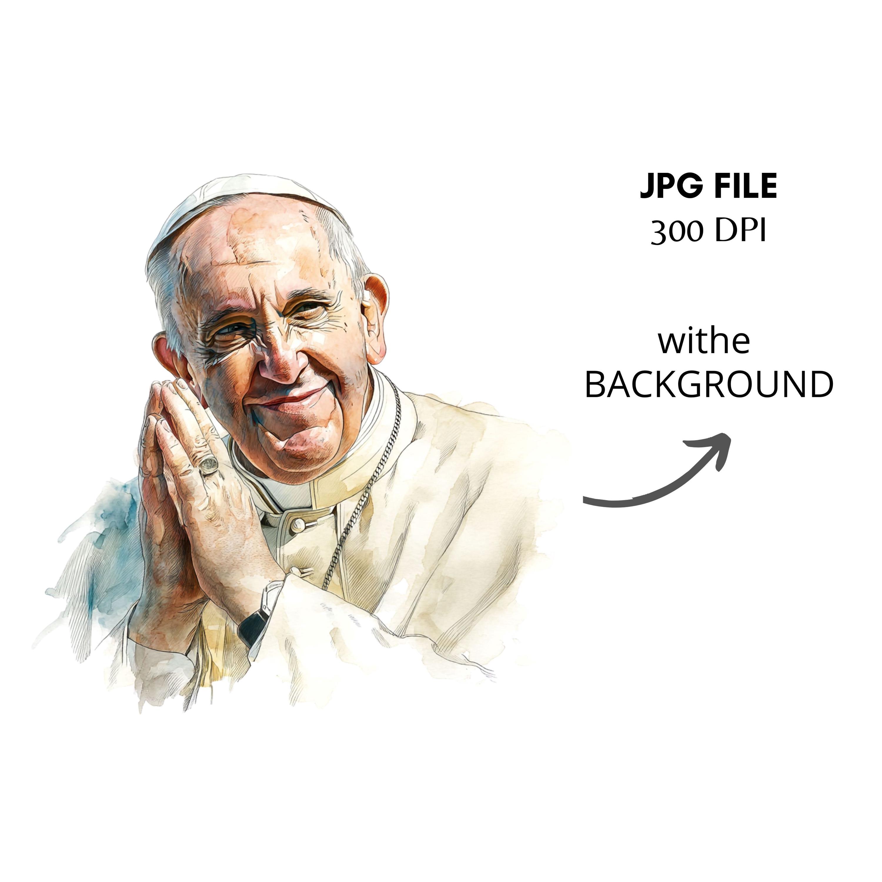 Pope Francis Clipart Bundle 16 High Quality Png,watercolor Holy Father ...