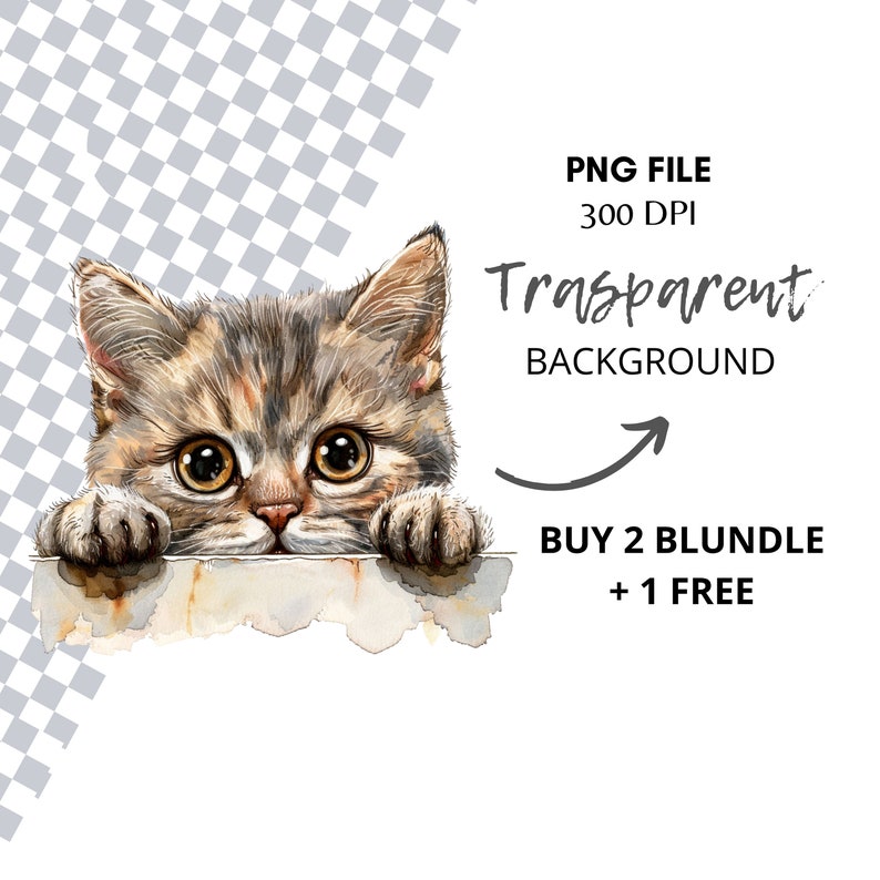 Watercolor Funny Cats Clipart PNG Bundle 19 High Quality Png,crazy Cute ...