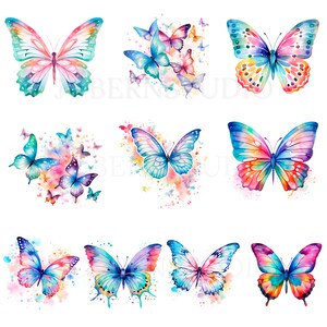Watercolor Butterflies Clipart PNG Bundle 20 High Quality,butterfly ...