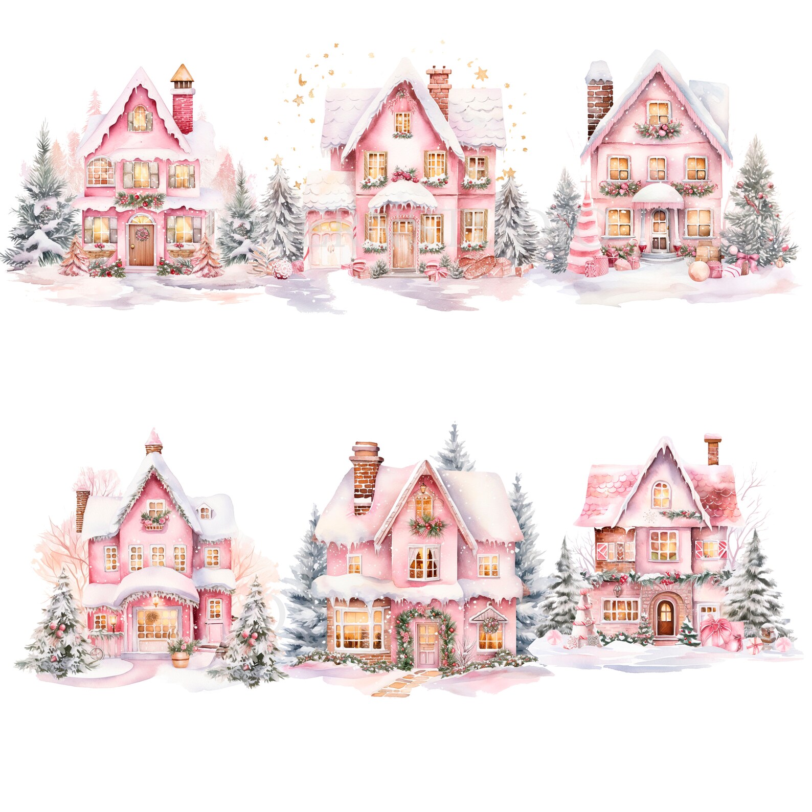 Cozy Winter House Clipart Png,bundle 15 High Quality Jpg,digital ...