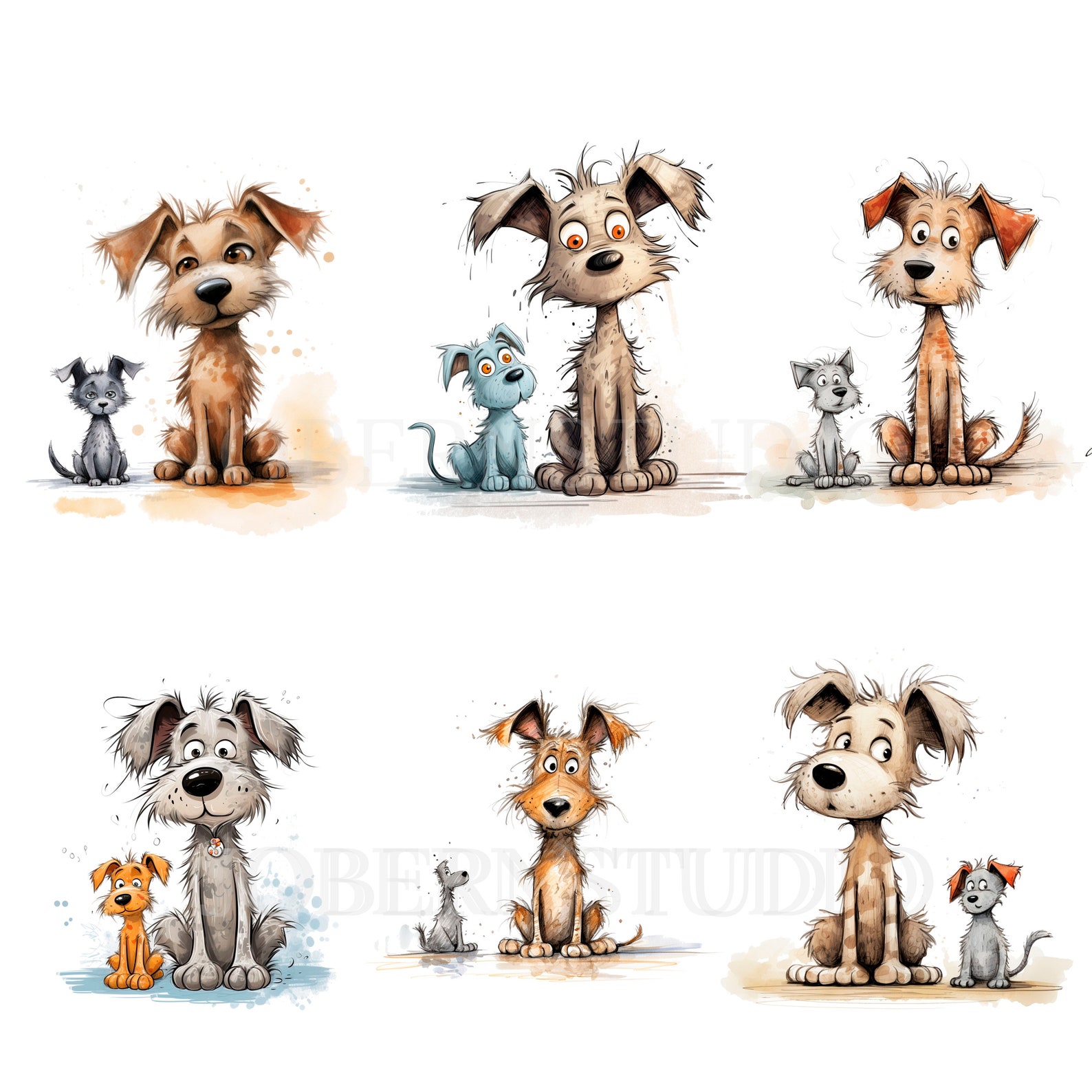Crazy Dog Clipart PNG Bundle 15 High Quality Jpg,funny Grumpy Dogs ...