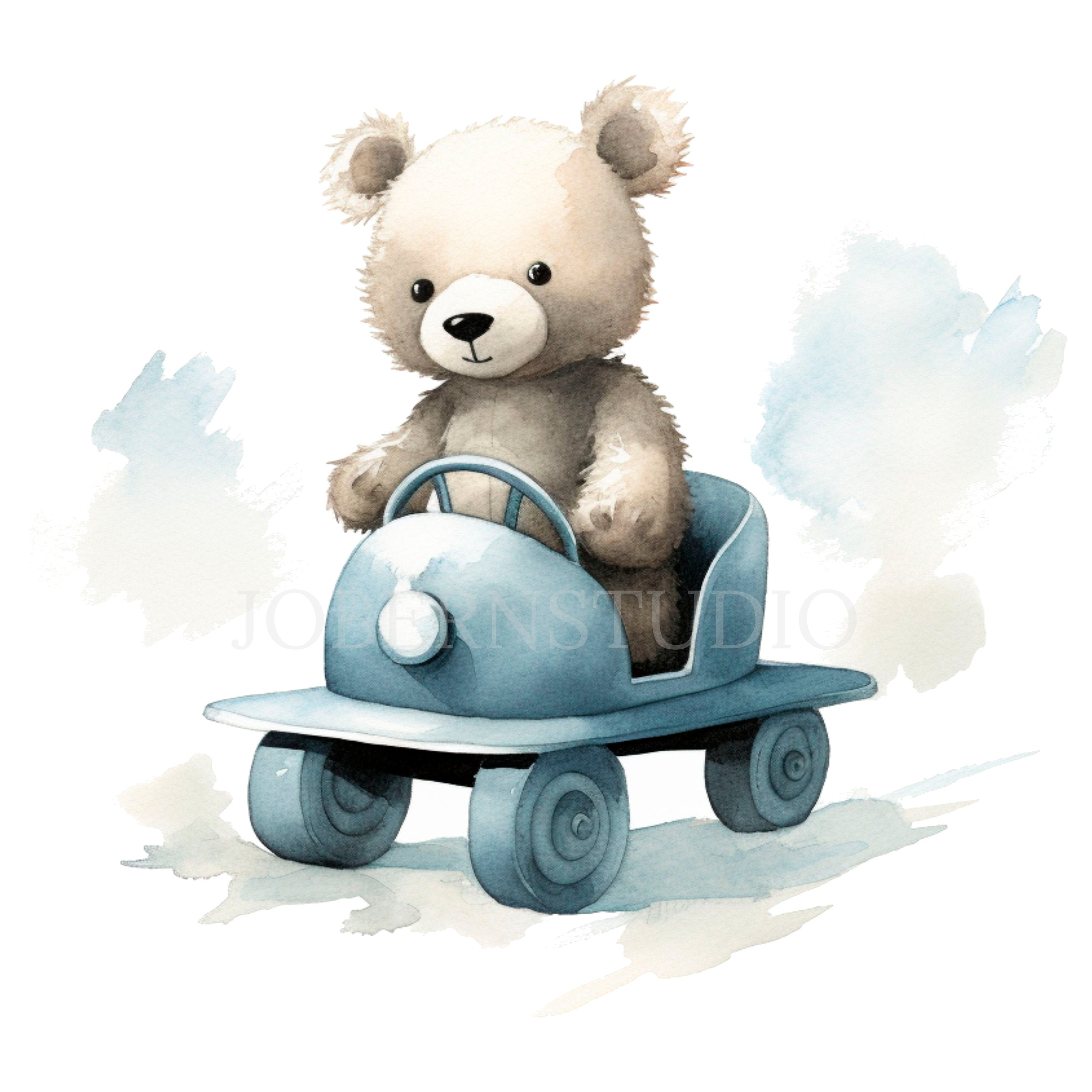 Teddy Bear Travel Watercolor Clipart PNG15 High Quality - Etsy