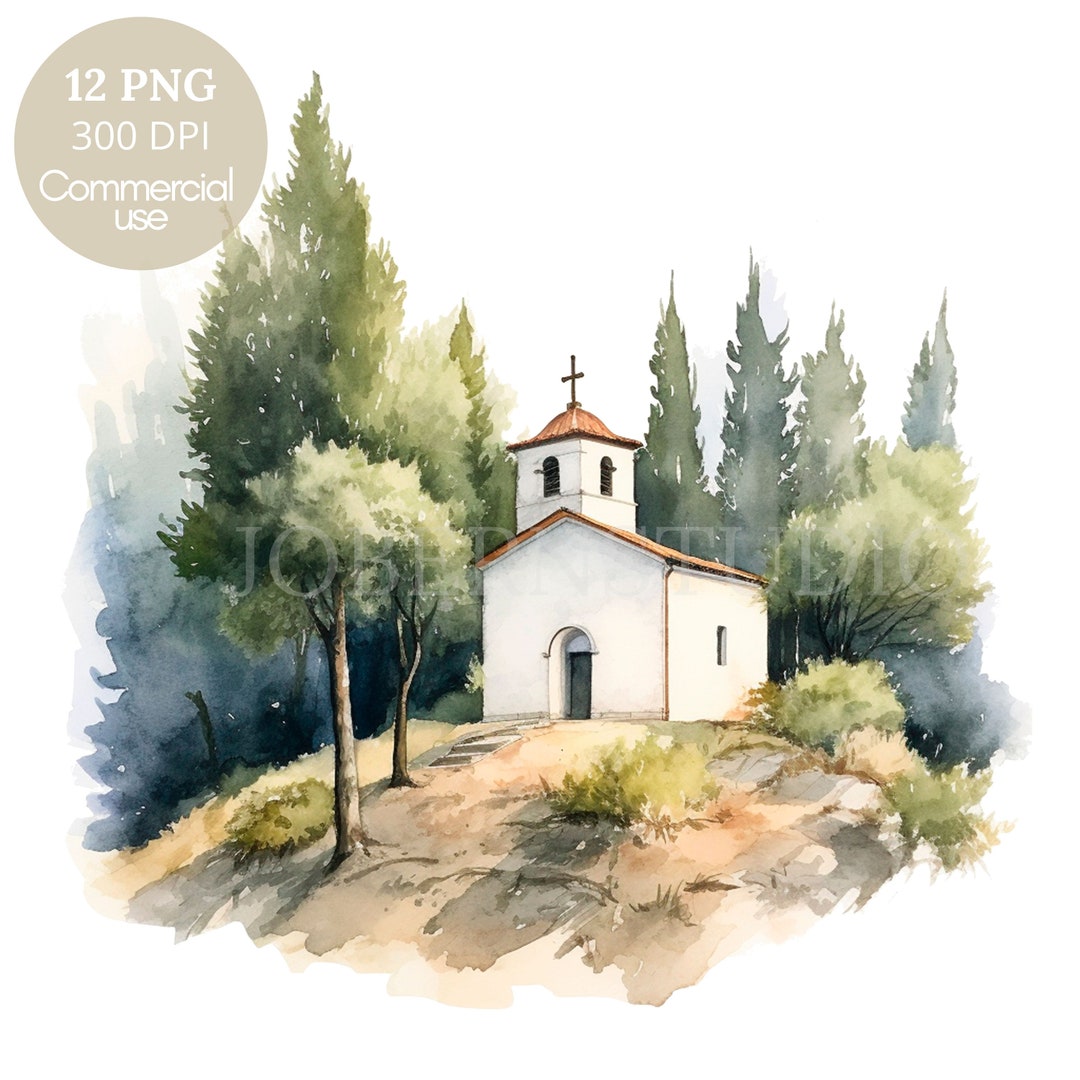 Italian Church Clipart Png,bundle 12 High Quality,watercolor Church ...