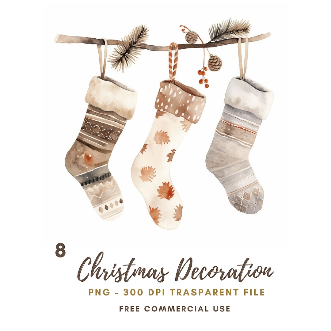 Christmas Ornament Clipart PNG Bundle 8, Watercolor Christmas ...