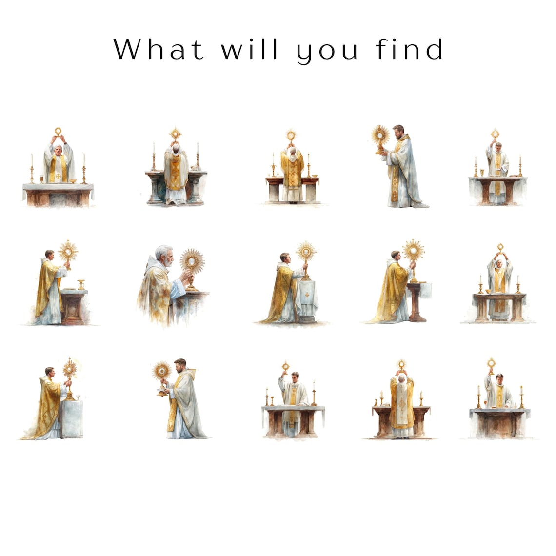 Priest in Eucharistic Blessing Clipart Png,bundle 15 High Quality ...