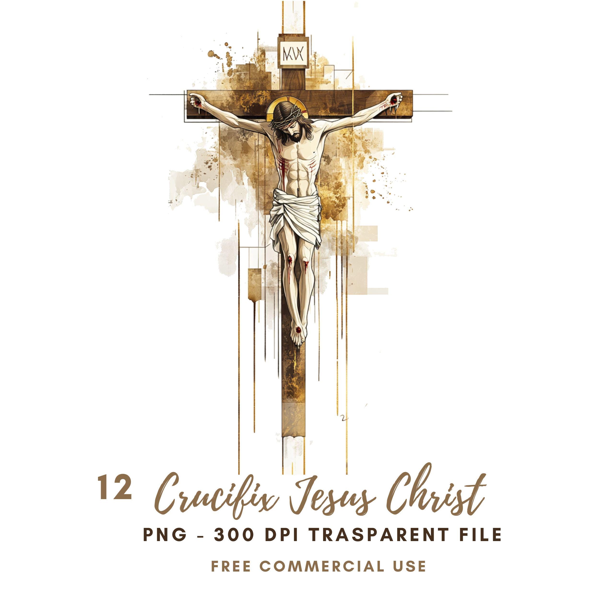 Crucifix Cross Clipart Bundle 12 High Quality Png,watercolor Beige ...